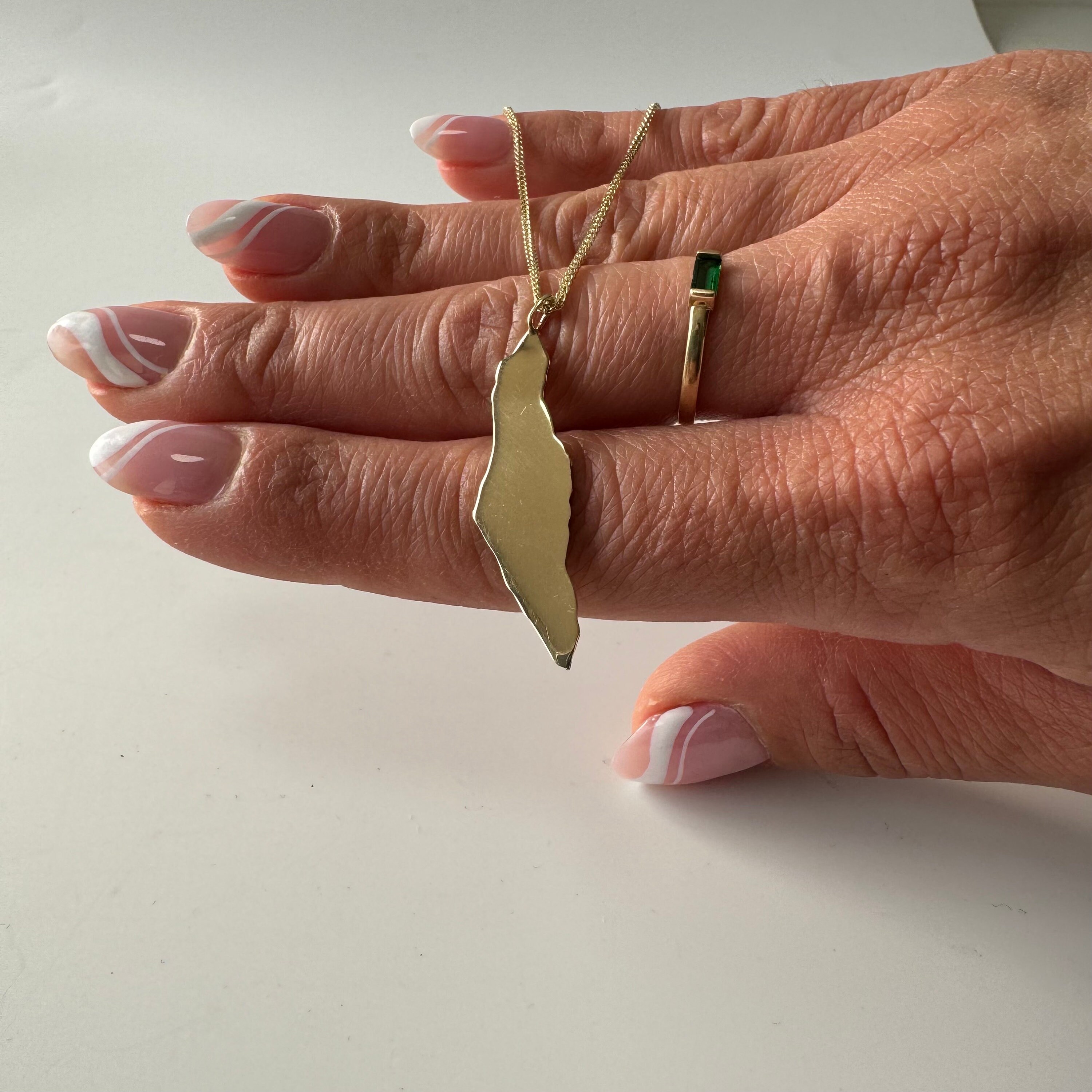 Map of Israel Necklace the Prayer of the Way, Israel Necklace, Solid ...