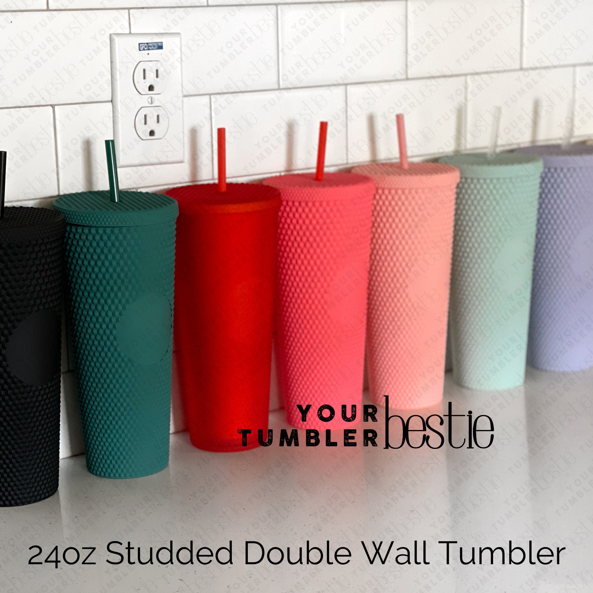 Studded Tumbler Blanks for Customization, 24oz Screw Top Tumbler ...