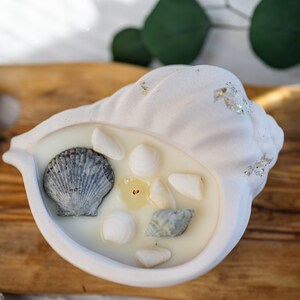 Conch Shell Dish Candle-with Real Shells/shell Trinket Tray /sea Shell ...