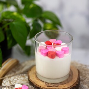 Falling Hearts Jar Candle | Heart Wax Melts | Valentines Day Candle ...
