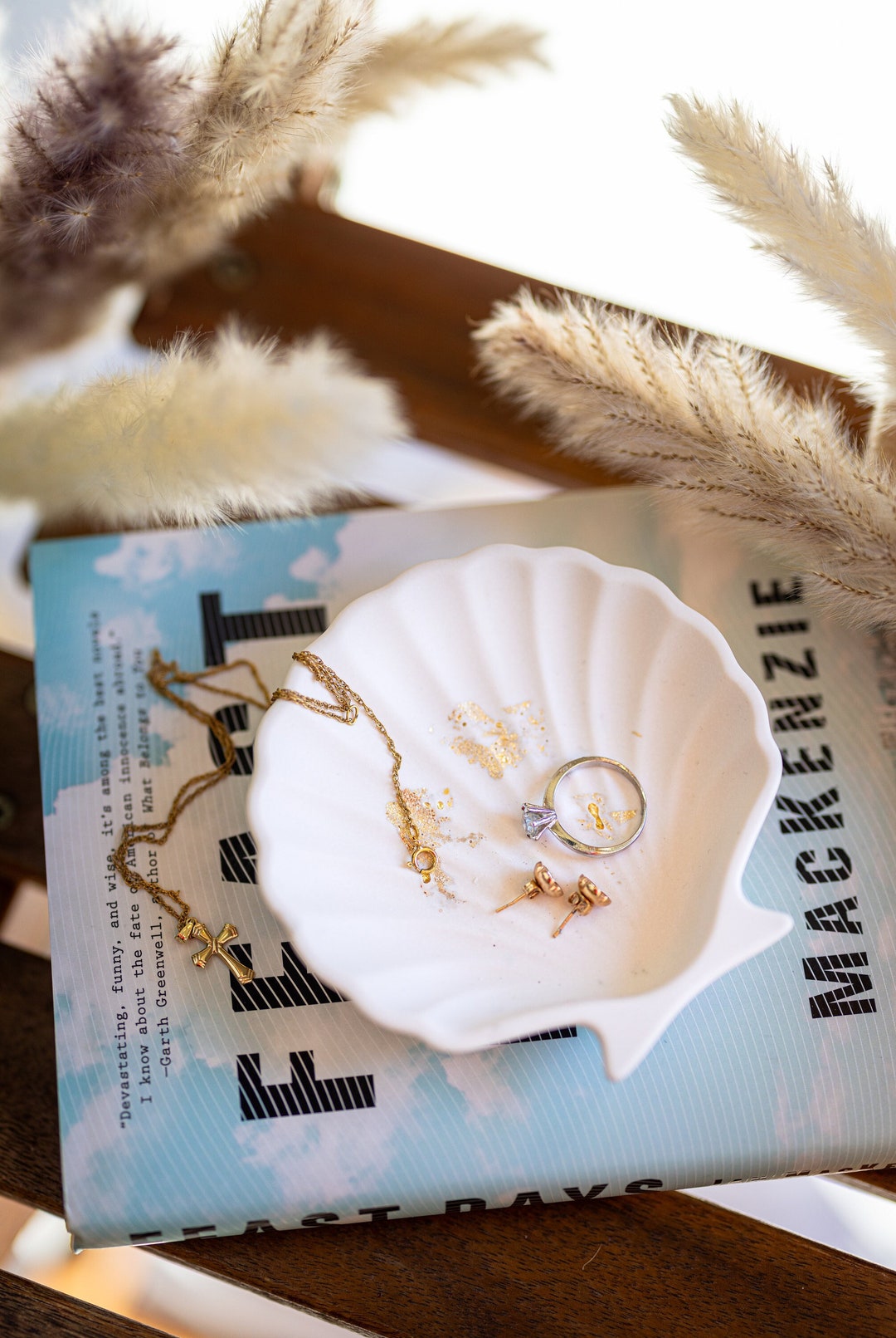 Sea Shell Trinket Dish, Jewelry Tray, Coastal Decor, Pastel Ring Dish ...