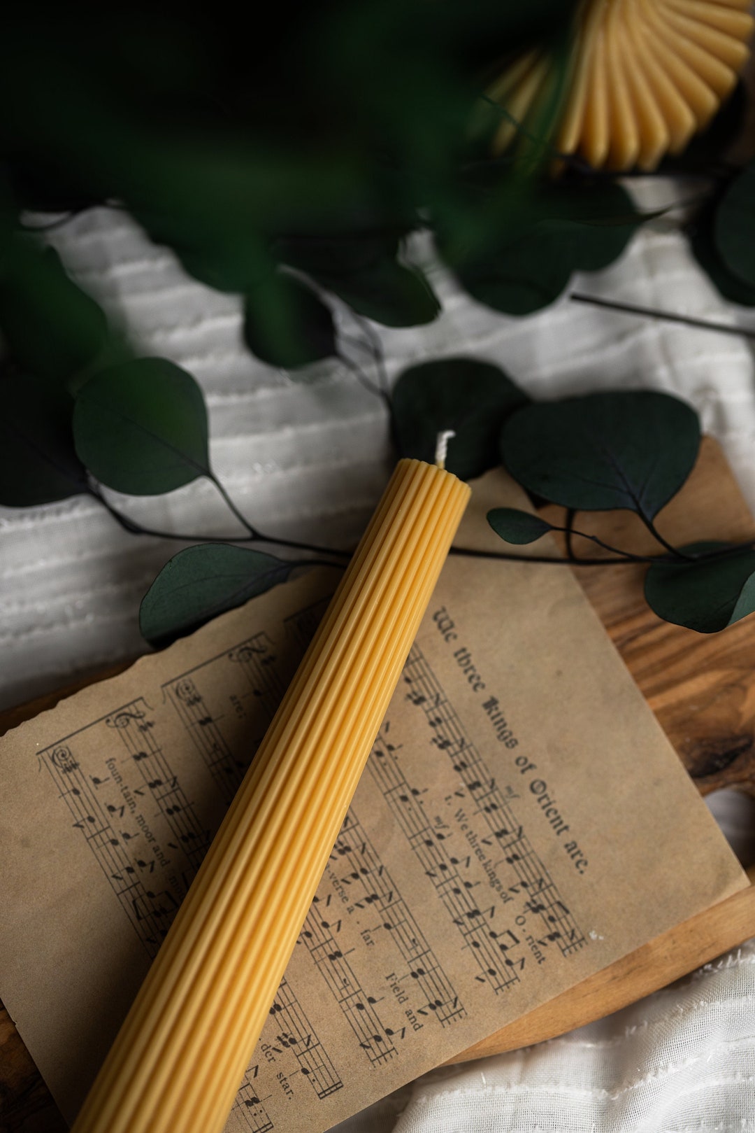 Ribbed Pillar Candle, Greko Column Ribbed Candles, Dinner Table Candle ...