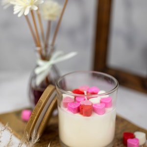 Falling Hearts Jar Candle | Heart Wax Melts | Valentines Day Candle ...
