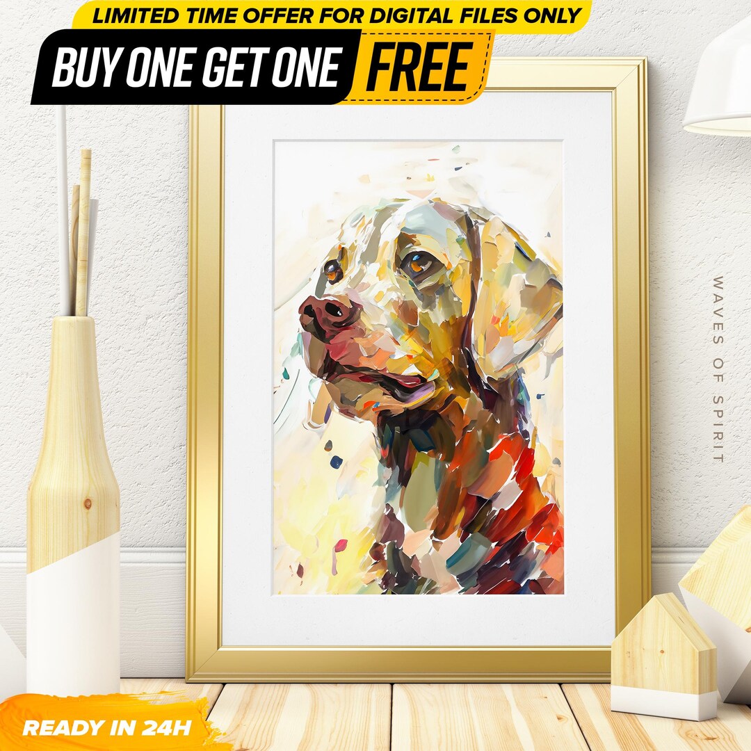 Custom Dog Portrait Digital Oil Painting Custom Dog Art Custom Cat Art ...