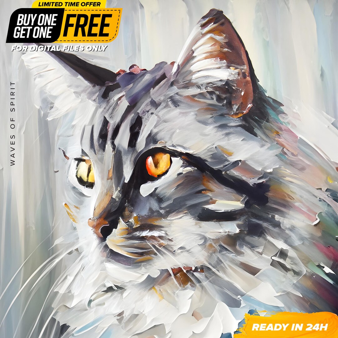 Custom Cat Portrait, Custom Pet Portrait, Cat Portrait, Cat Memorial ...