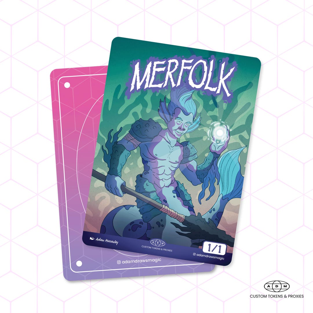 5 Merfolk Tokens for Magic the Gathering - Etsy
