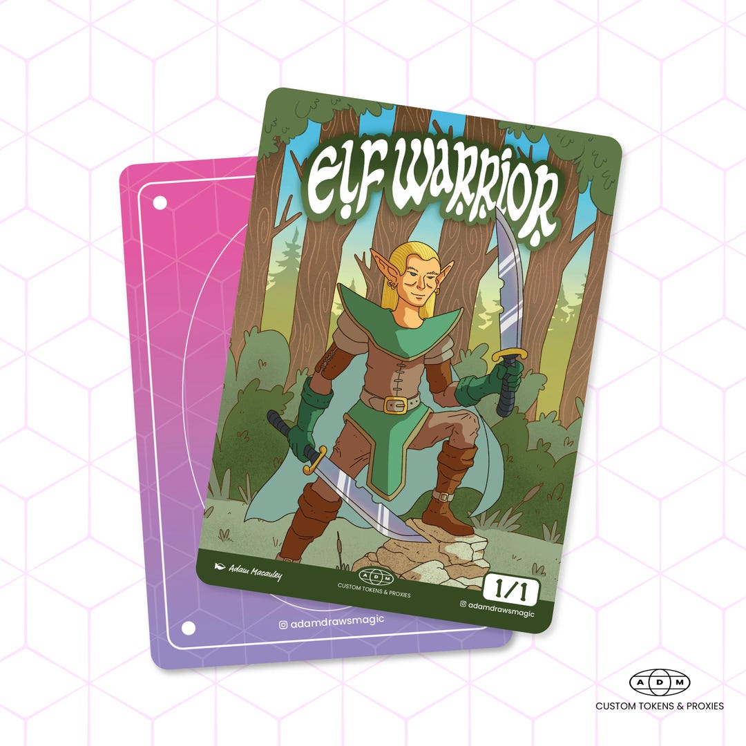 5 Elf Warrior Tokens for Magic the Gathering - Etsy