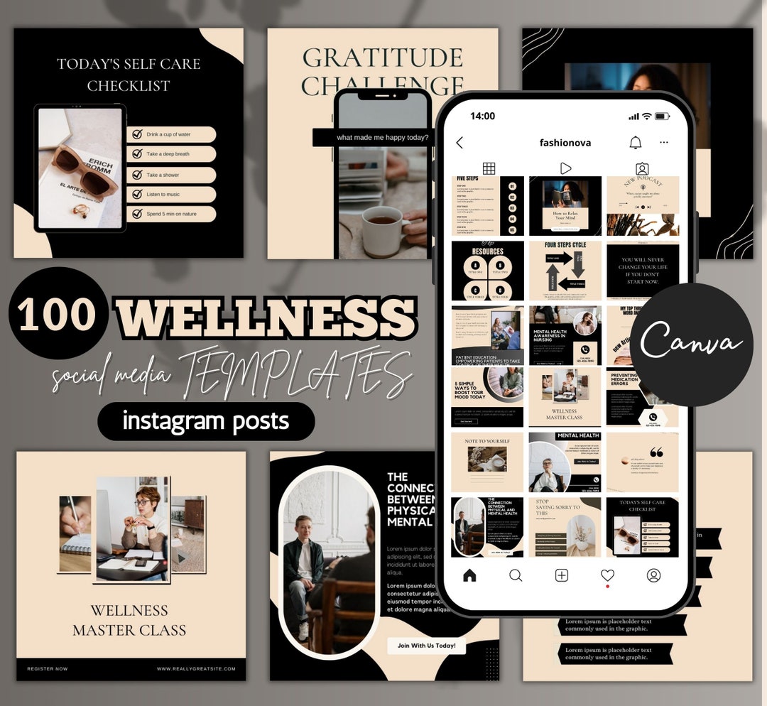 Wellness Coach Instagram Templates Bundle, Holistic Health & Life Coach ...