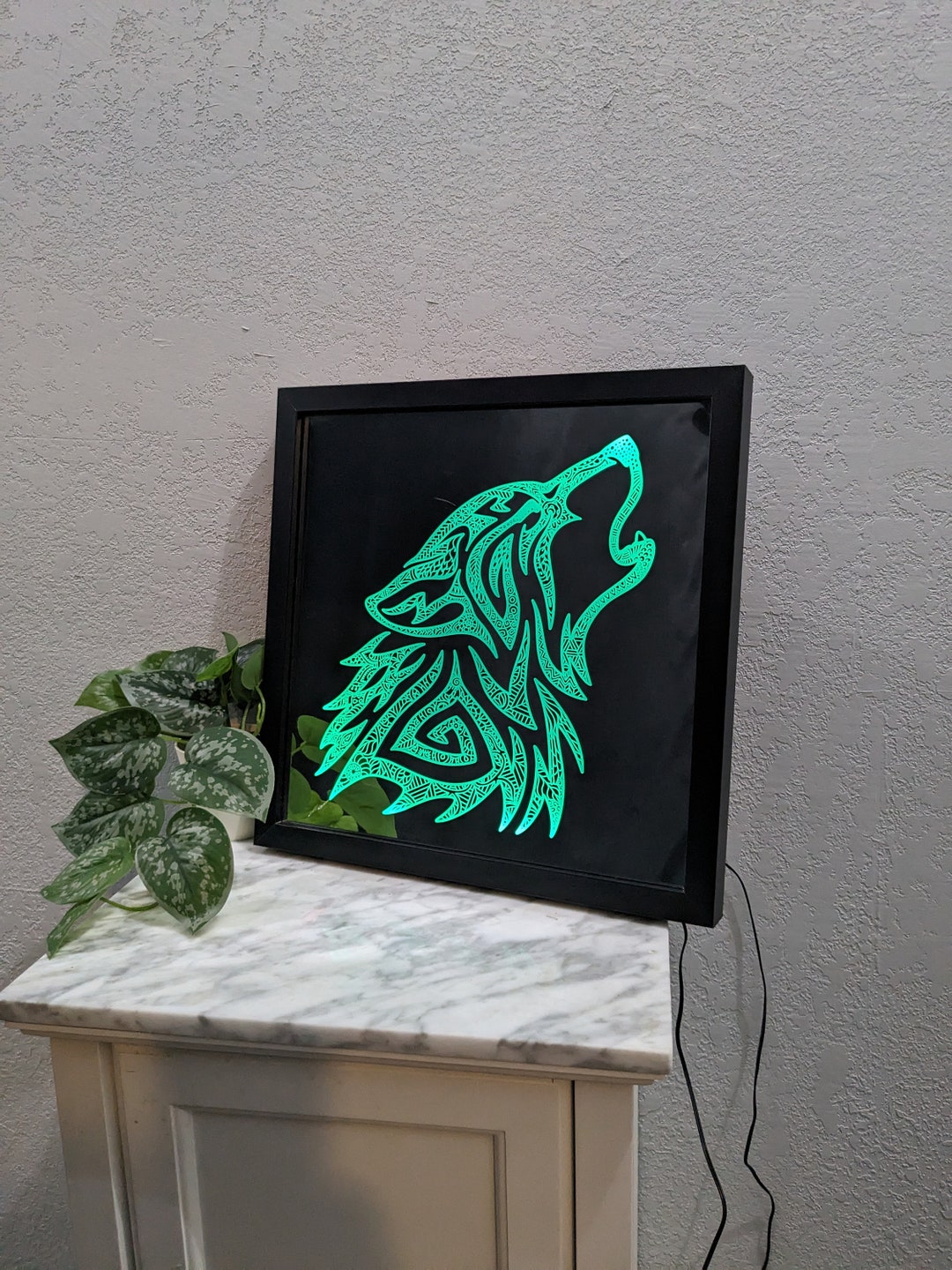 Wolf Color Changing Mirror Personalized Home Decor With - Etsy