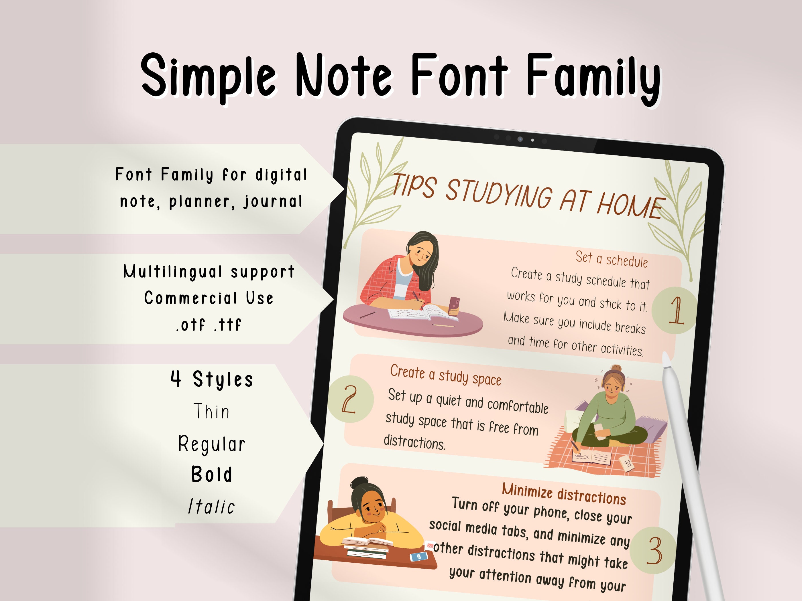 Neat Handwriting Font Family | Digital Download | Elegant Script Fonts ...