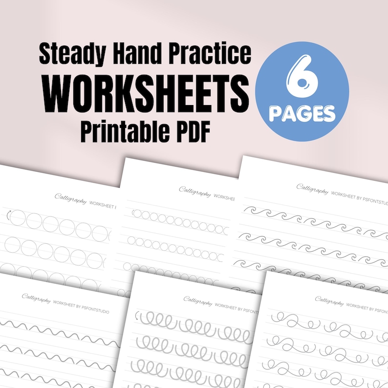 Steady Hand Practice Sheets, Printable Handwriting Worksheet, Basic ...