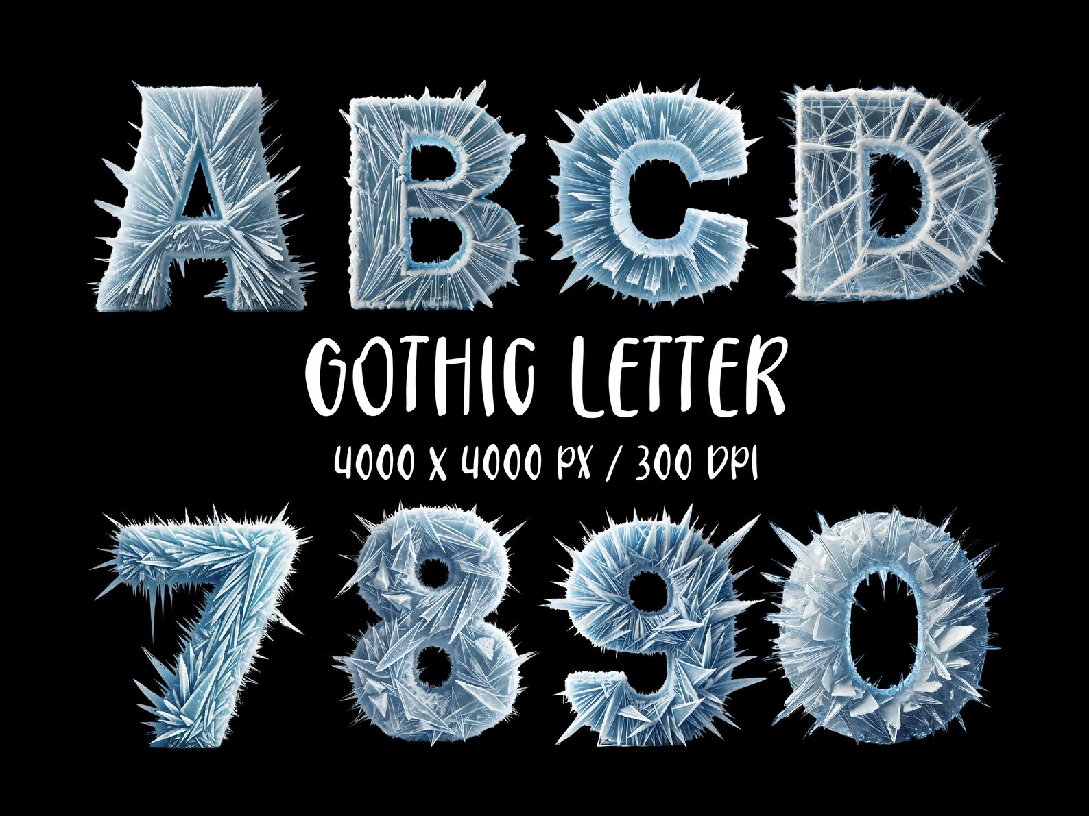 Ice Crystal Alphabet Clipart Frosty Winter Letters Frozen Themed Letter ...