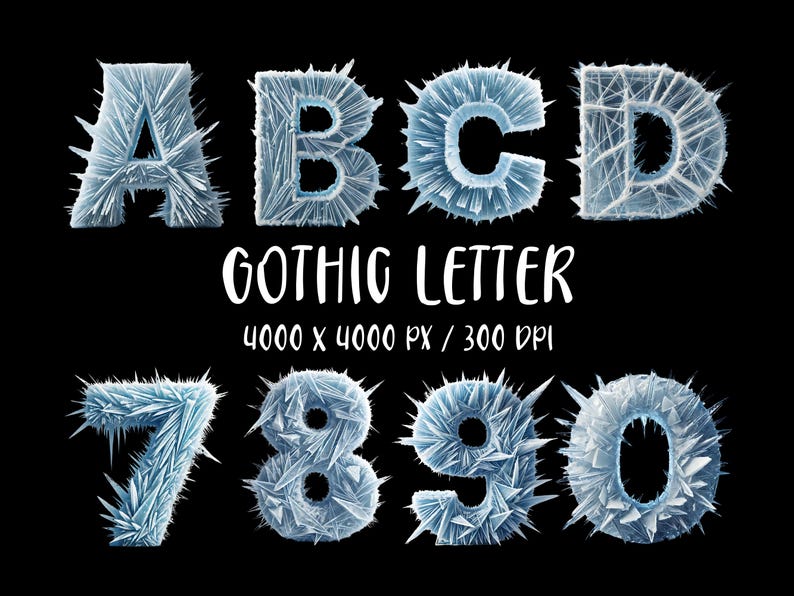 Ice Crystal Alphabet Clipart Frosty Winter Letters Frozen Themed Letter ...