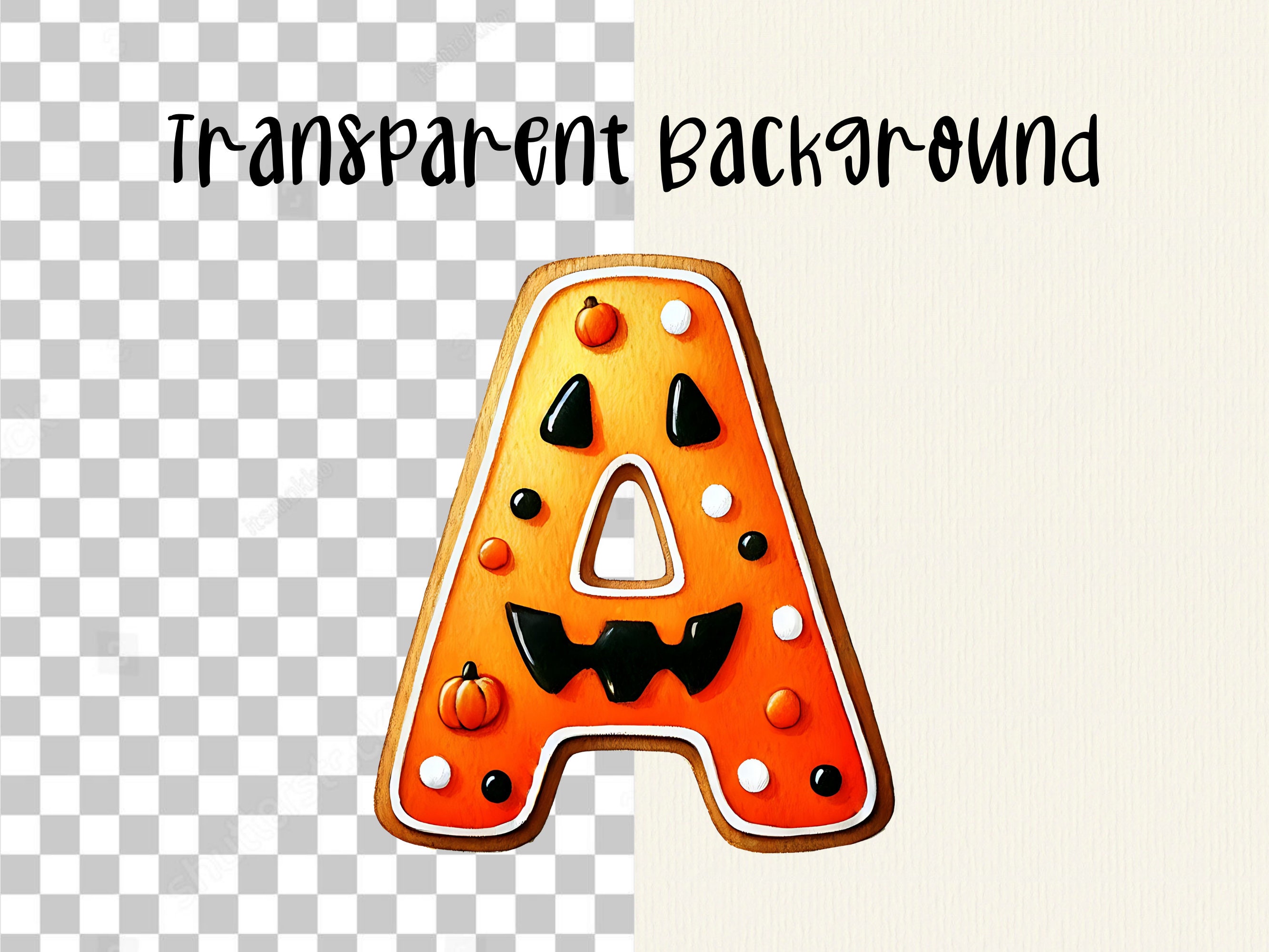 Halloween Doodle Letters Clip Art PNG Files, Halloween Clipart Alphabet ...