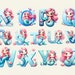 Mermaid Clipart Alphabet Png Font Doodle Letter Watercolor Sublimation ...