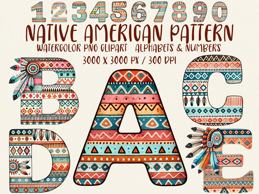 Native American Pattern Alphabet PNG Clipart Tribal Letter Designs Boho ...