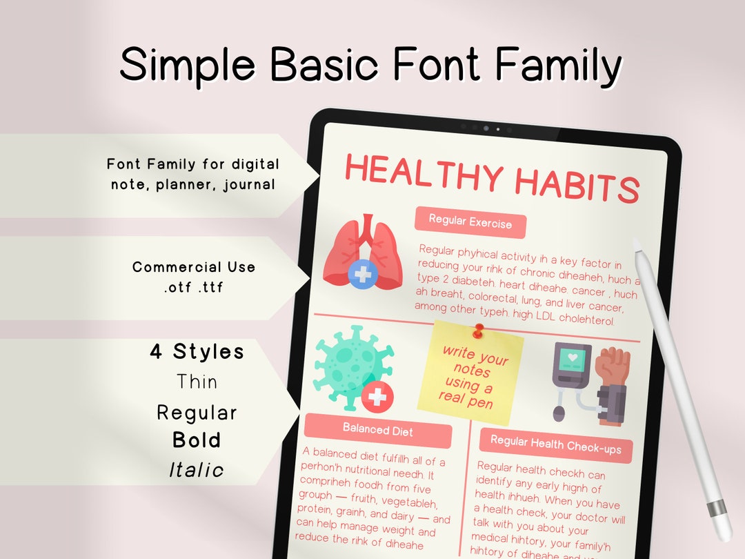 Neat Handwriting Font Family Digital Download Elegant Script Fonts for ...