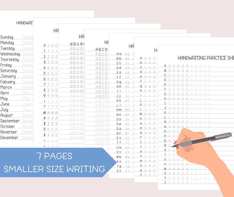 Printable Neat Handwriting Practice Sheet, 50 Pages Printable ...