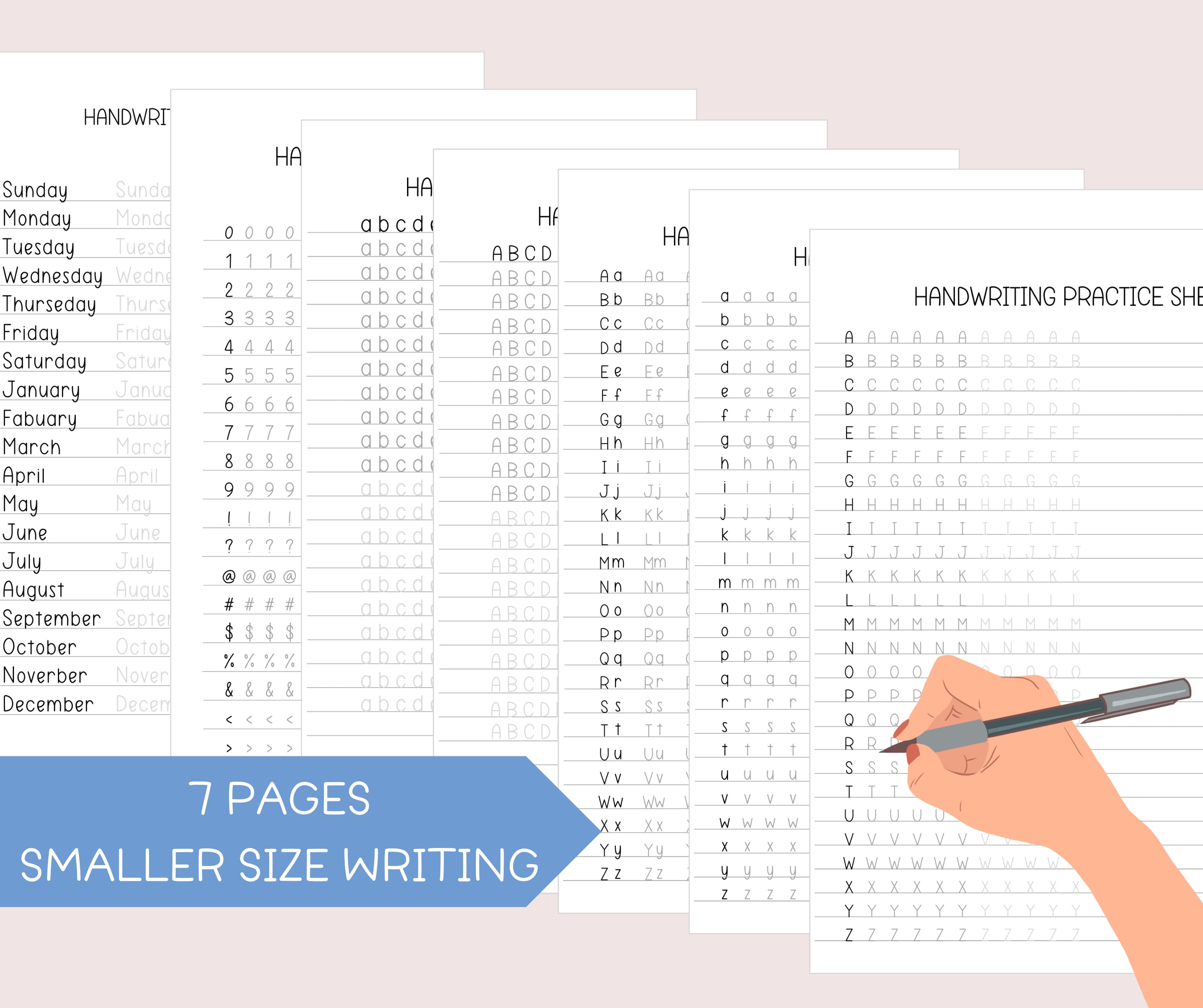 Printable Neat Handwriting Practice Sheet, 50 Pages Printable ...