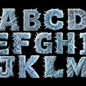 Ice Crystal Alphabet Clipart Frosty Winter Letters Frozen Themed Letter ...