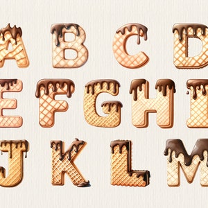 Ice Cream Alphabet Letters PNG SVG Bundle, Chocolate Magical Candy ...