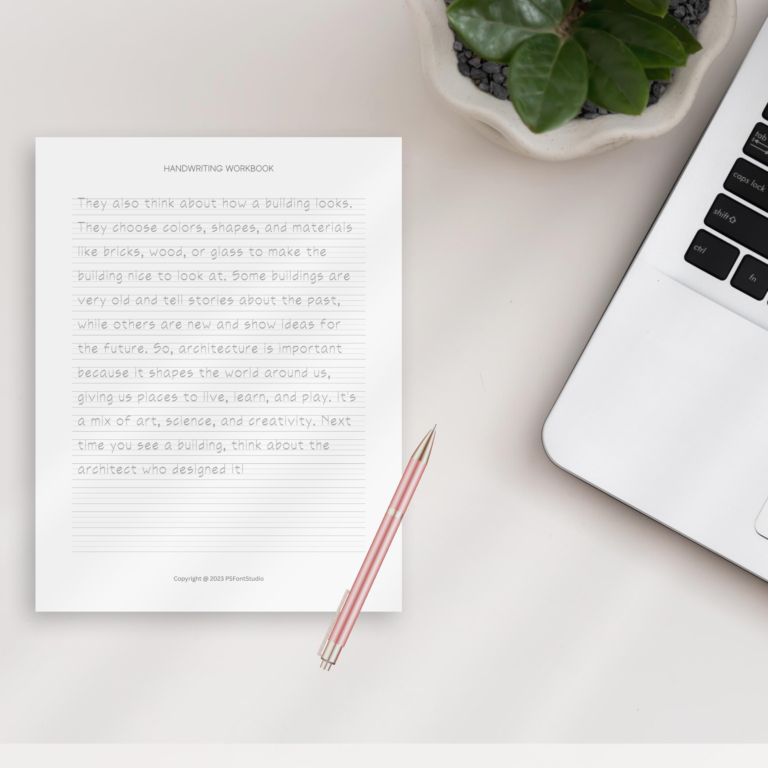 Architectural Handwriting Worksheet: Lettering Practice (printable PDF ...