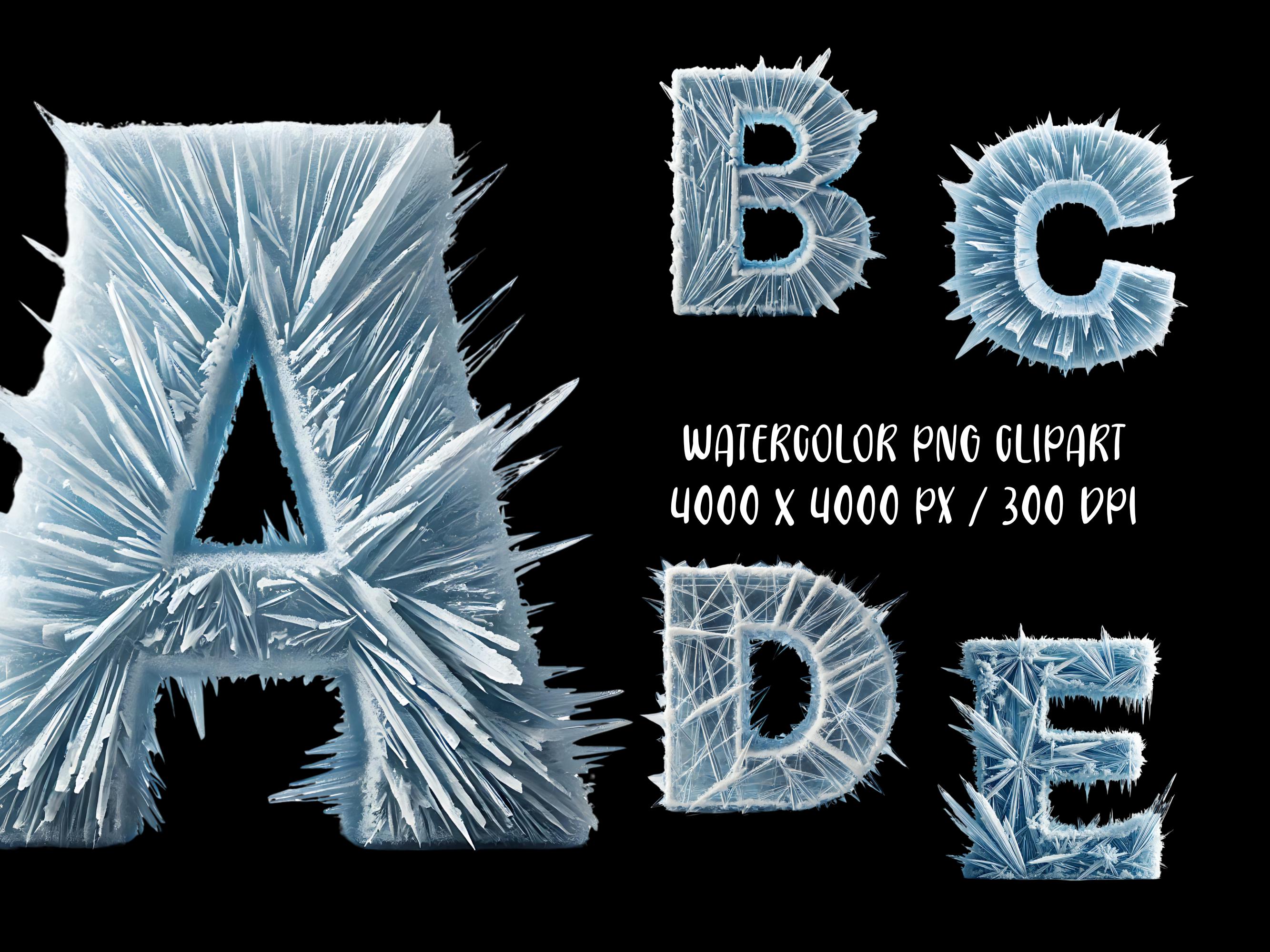 Ice Crystal Alphabet Clipart Frosty Winter Letters Frozen Themed Letter ...