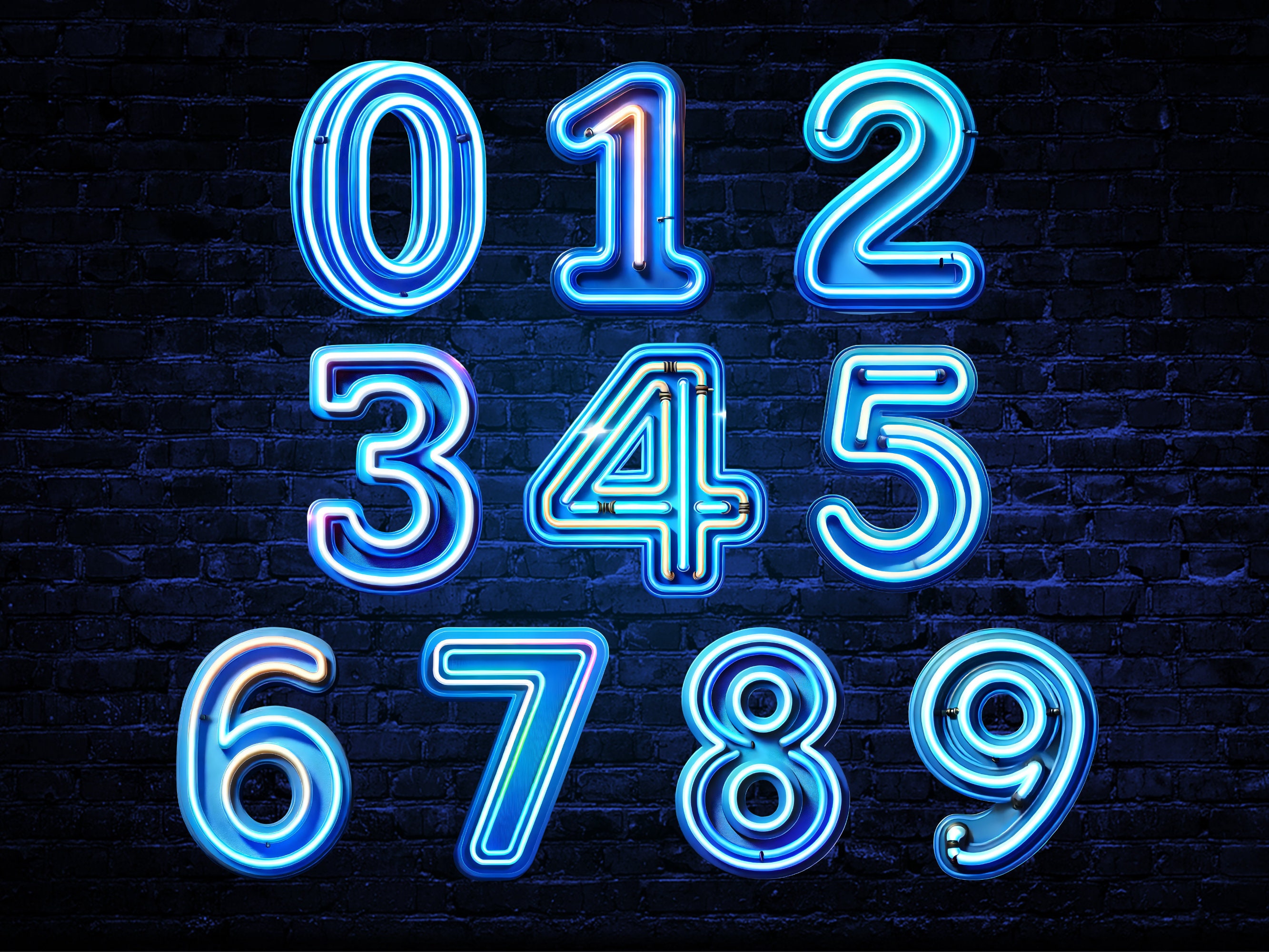 Blue Neon Light Alphabet Clipart Neon Letters PNG Clipart Bundle ...