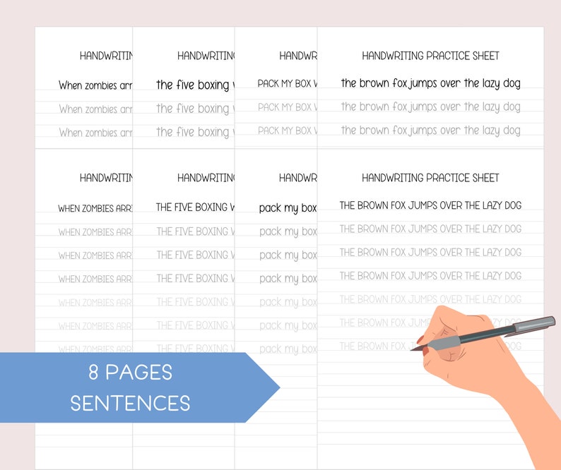 Printable Neat Handwriting Practice Sheet, 50 Pages Printable ...