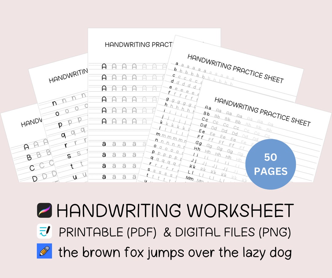 Printable Neat Handwriting Practice Sheet, 50 Pages Printable ...
