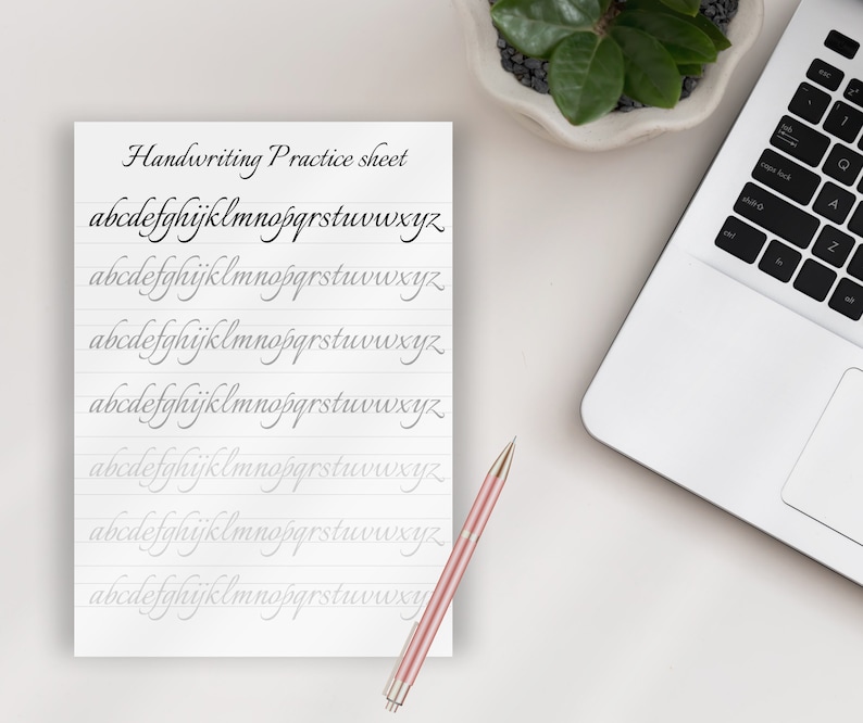 Calligraphy Practice Sheets: Full Alphabet & Numbers (PDF Pattern) - Etsy