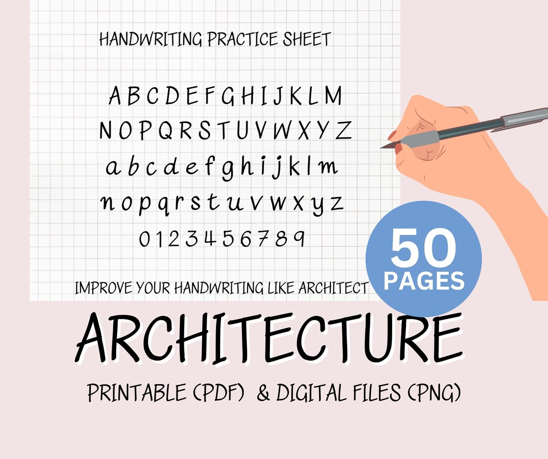 Architect Handwriting Worksheets: Lettering Practice (printable PDF) - Etsy