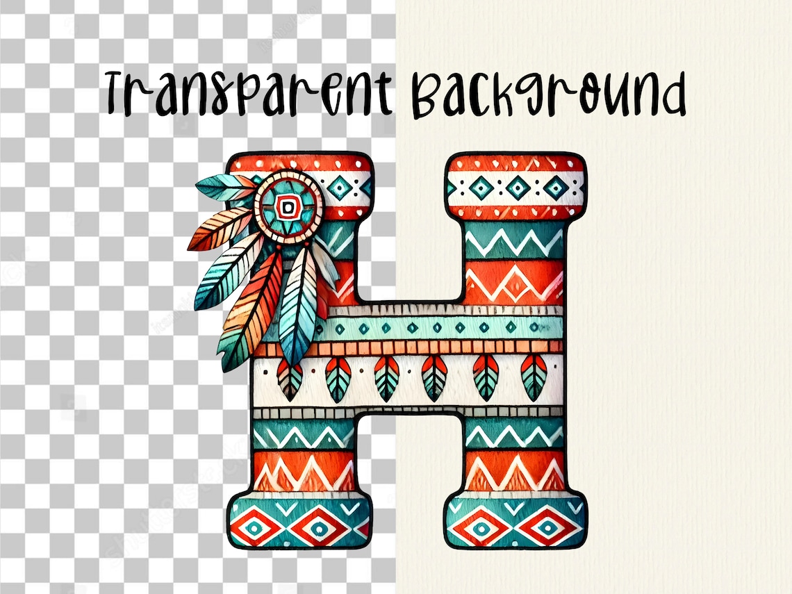 Native American Pattern Alphabet PNG Clipart Tribal Letter Designs Boho ...