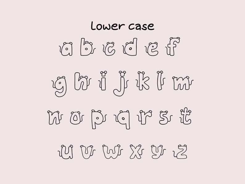 Ears & Tail Letters, Cat Font Otf, Ttf, Baby Font, Cat Ears Line ...