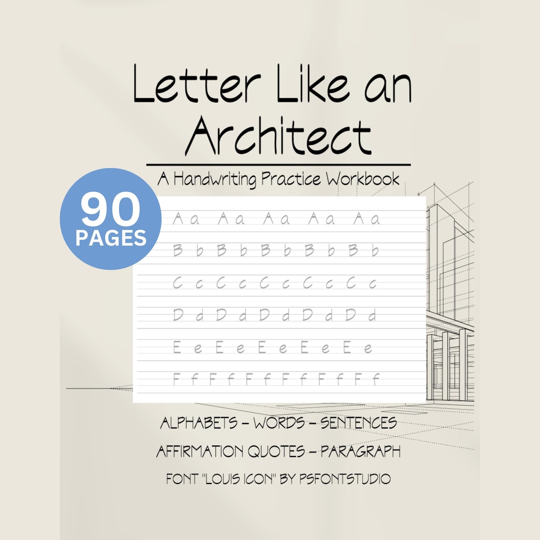 Architectural Handwriting Worksheet: Lettering Practice (printable PDF ...