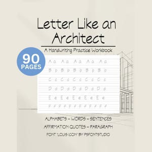 Architectural Handwriting Worksheet: Lettering Practice (printable PDF ...
