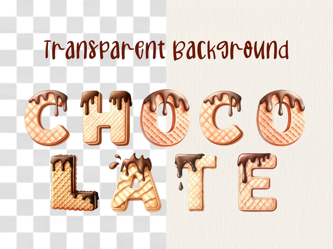 Ice Cream Alphabet Letters PNG SVG Bundle, Chocolate Magical Candy ...