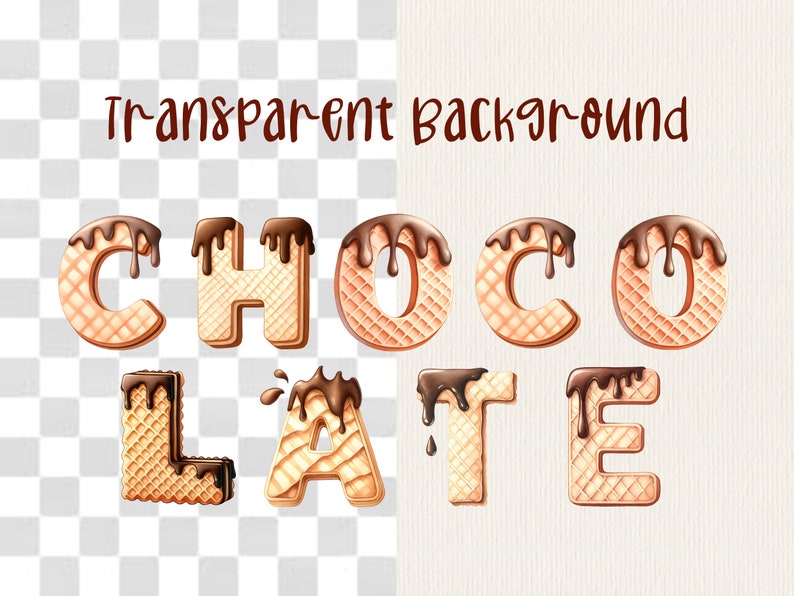 Ice Cream Alphabet Letters PNG SVG Bundle, Chocolate Magical Candy ...