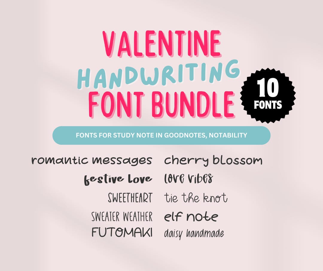 Valentine Handwriting Font Bundle: Cursive, Heart, Wedding (TTF OTF) - Etsy