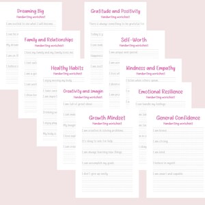 Positive Affirmation Handwriting Worksheet: Cursive & Print (digital ...