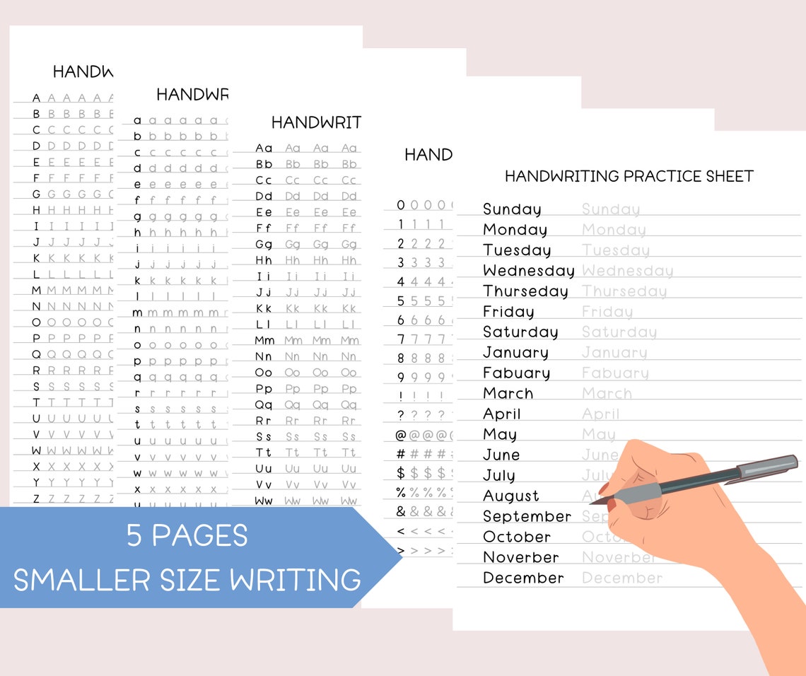 Printable Neat Handwriting Practice Sheet, 50 Pages Printable ...