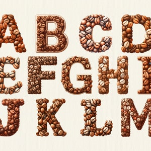 Coffee Alphabet Clipart Watercolor Coffee Letter PNG Drinks Clipart ...