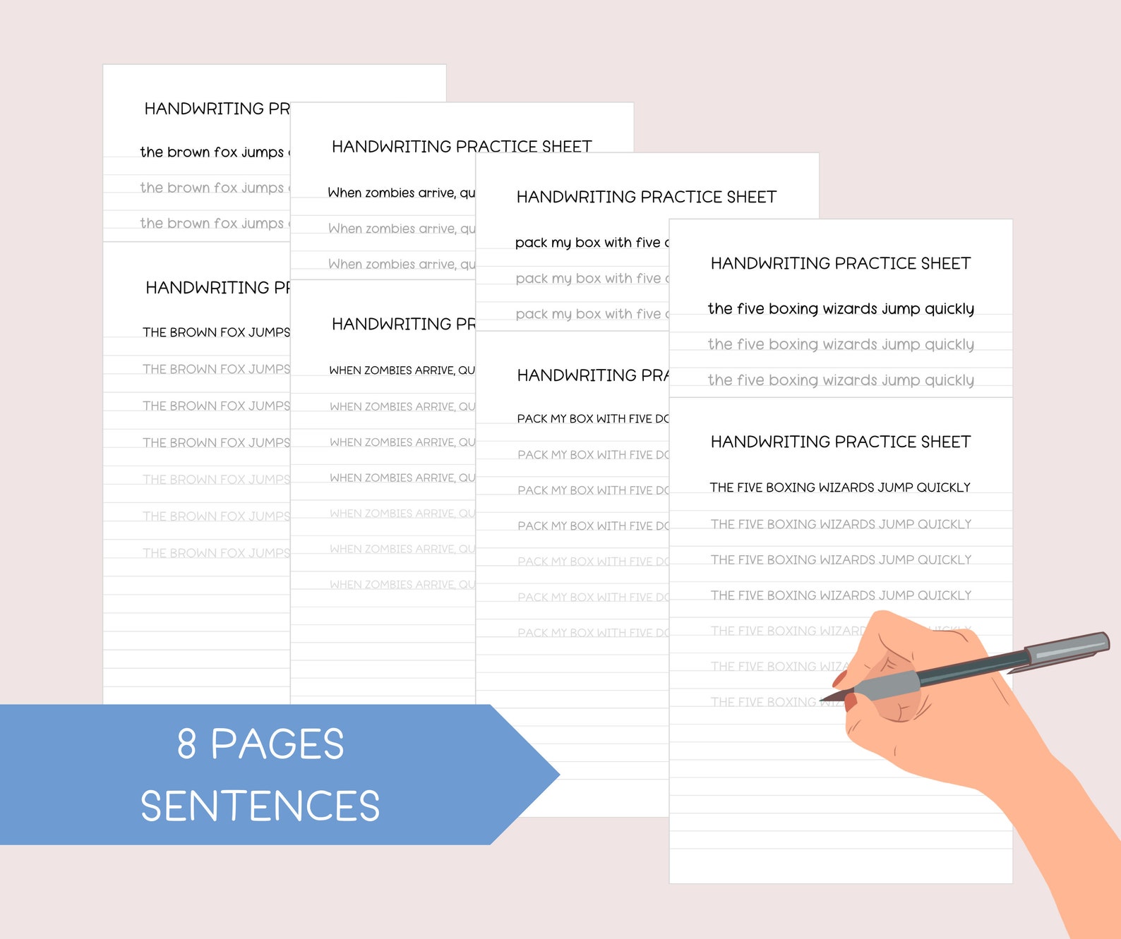 Printable Neat Handwriting Practice Sheet, 50 Pages Printable ...