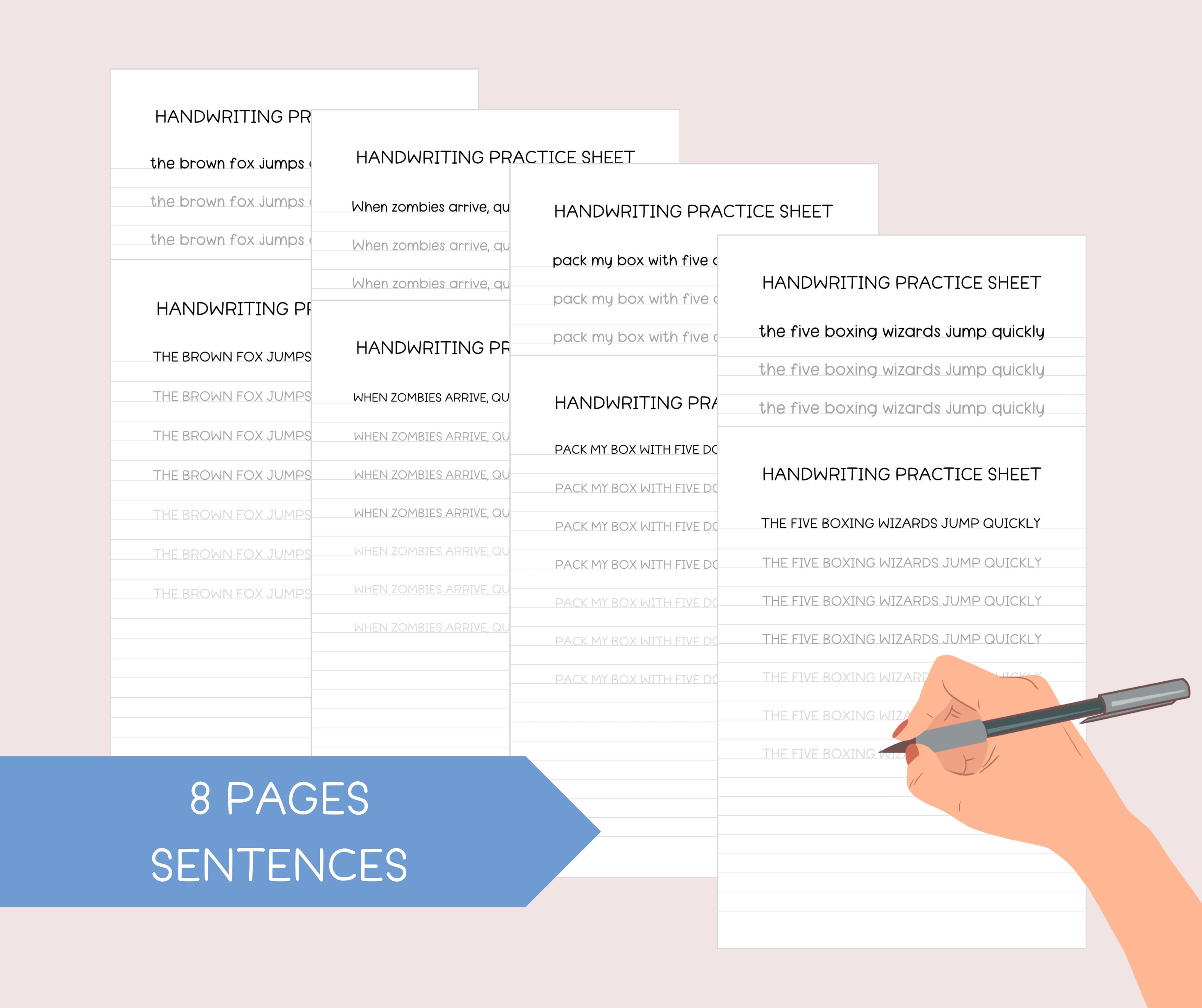 Printable Neat Handwriting Practice Sheet, 50 Pages Printable ...
