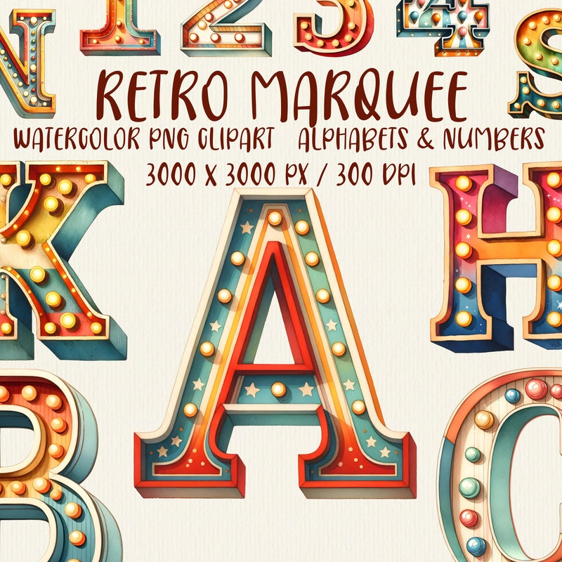 Marquee Numbers - Etsy