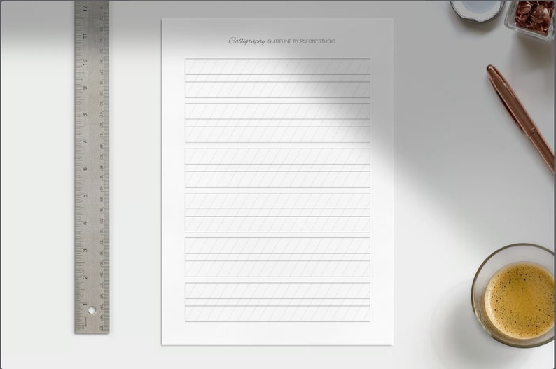 Calligraphy Practice Sheets: Handwriting Guide, A4/letter (digital ...