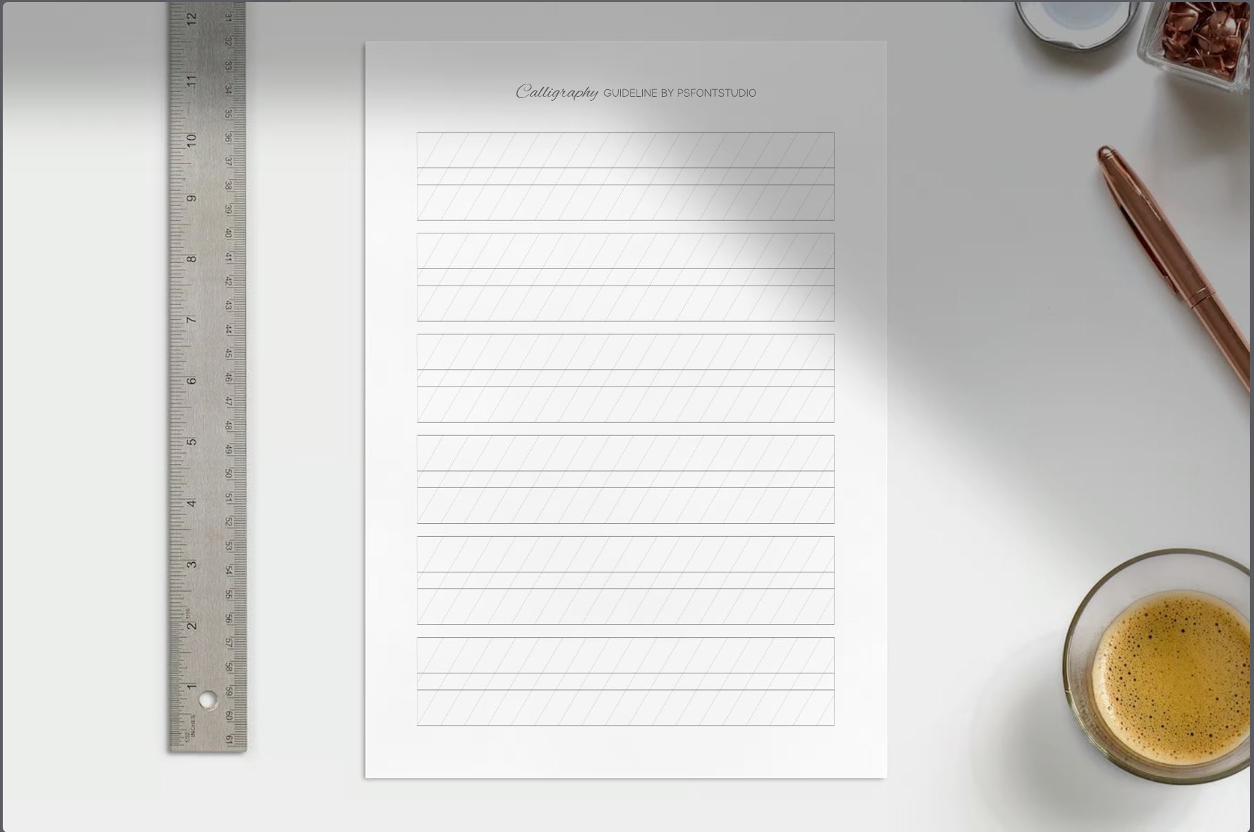 Calligraphy Practice Sheets Templates, Calligraphy Handwriting Paper ...