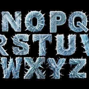 Ice Crystal Alphabet Clipart Frosty Winter Letters Frozen Themed Letter ...