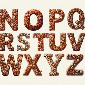 Coffee Alphabet Clipart Watercolor Coffee Letter PNG Drinks Clipart ...