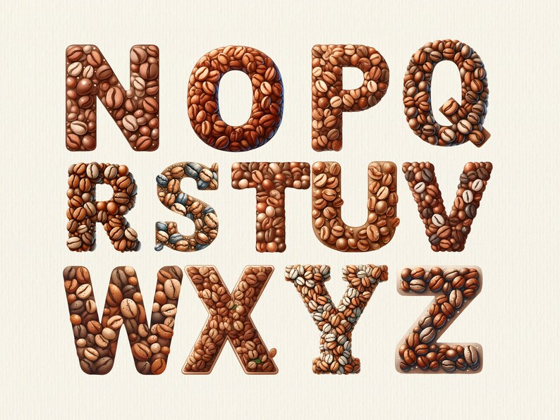 Coffee Alphabet Clipart Watercolor Coffee Letter PNG Drinks Clipart ...